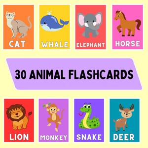 Animal Flashcards - Montessori Cards - Printable - Toddler Flashcards ...
