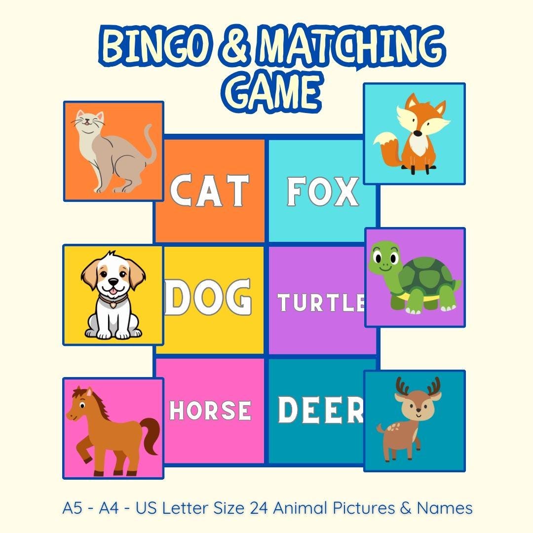 Digital Board Game, Printable Bingo Game, Instant Download, Homeschool ...