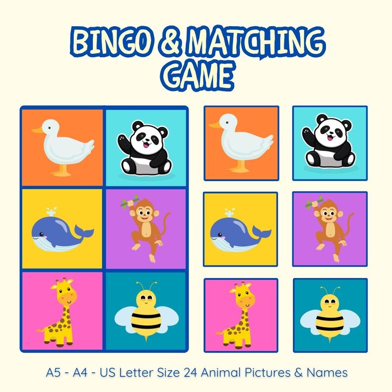 Digital Board Game, Printable Bingo Game, Instant Download, Homeschool ...