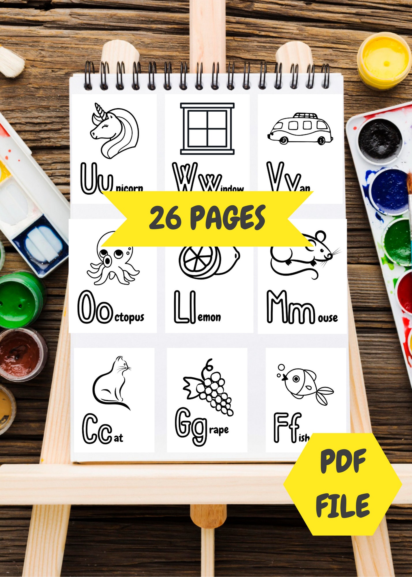 Alphabet Printable, Coloring Pages Pdf, Kids Printable, Homeschool ...