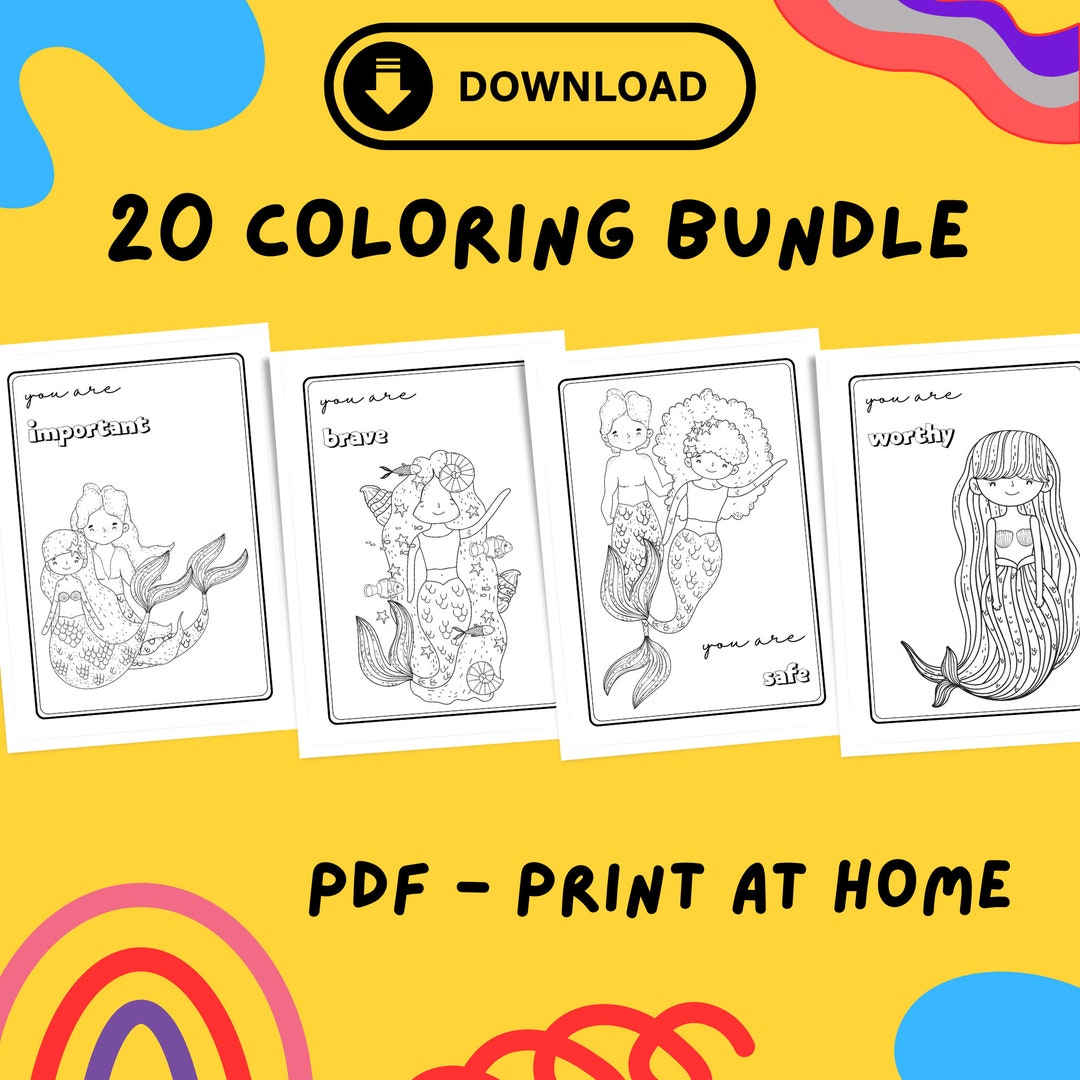 Coloring Book Mermaids Brain Games Travel Games for Kid Summer - Etsy