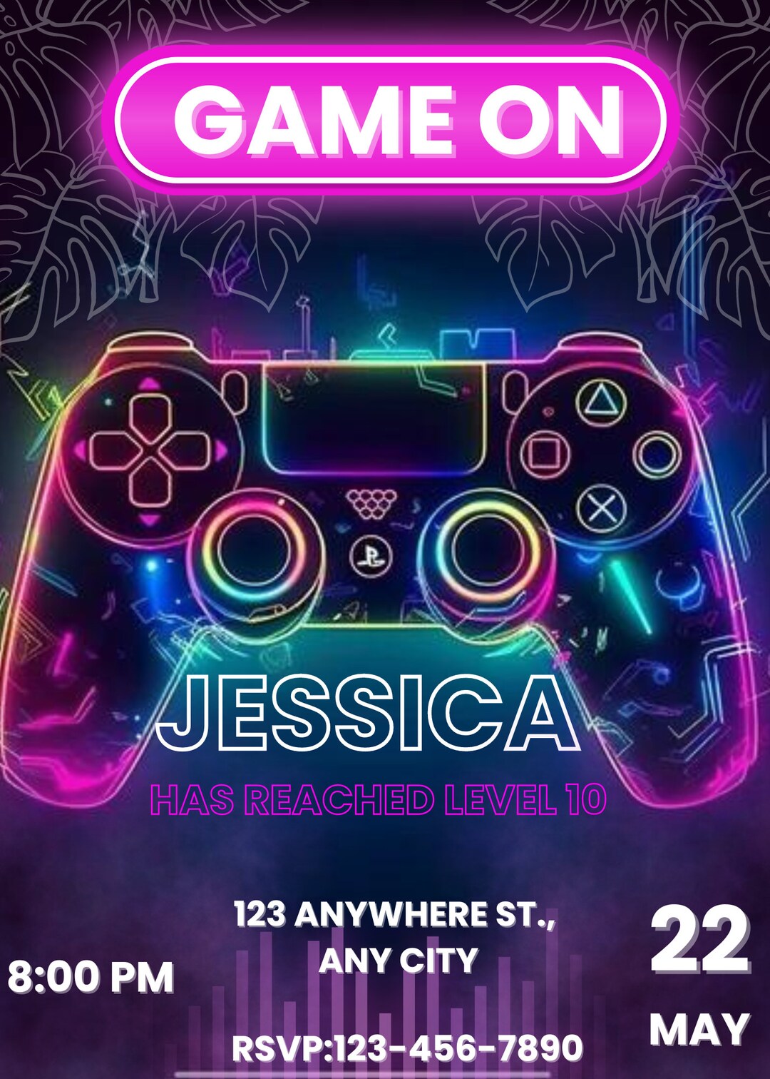 Editable Video Game Party Invitation, Level up Birthday Invite, Gamer ...