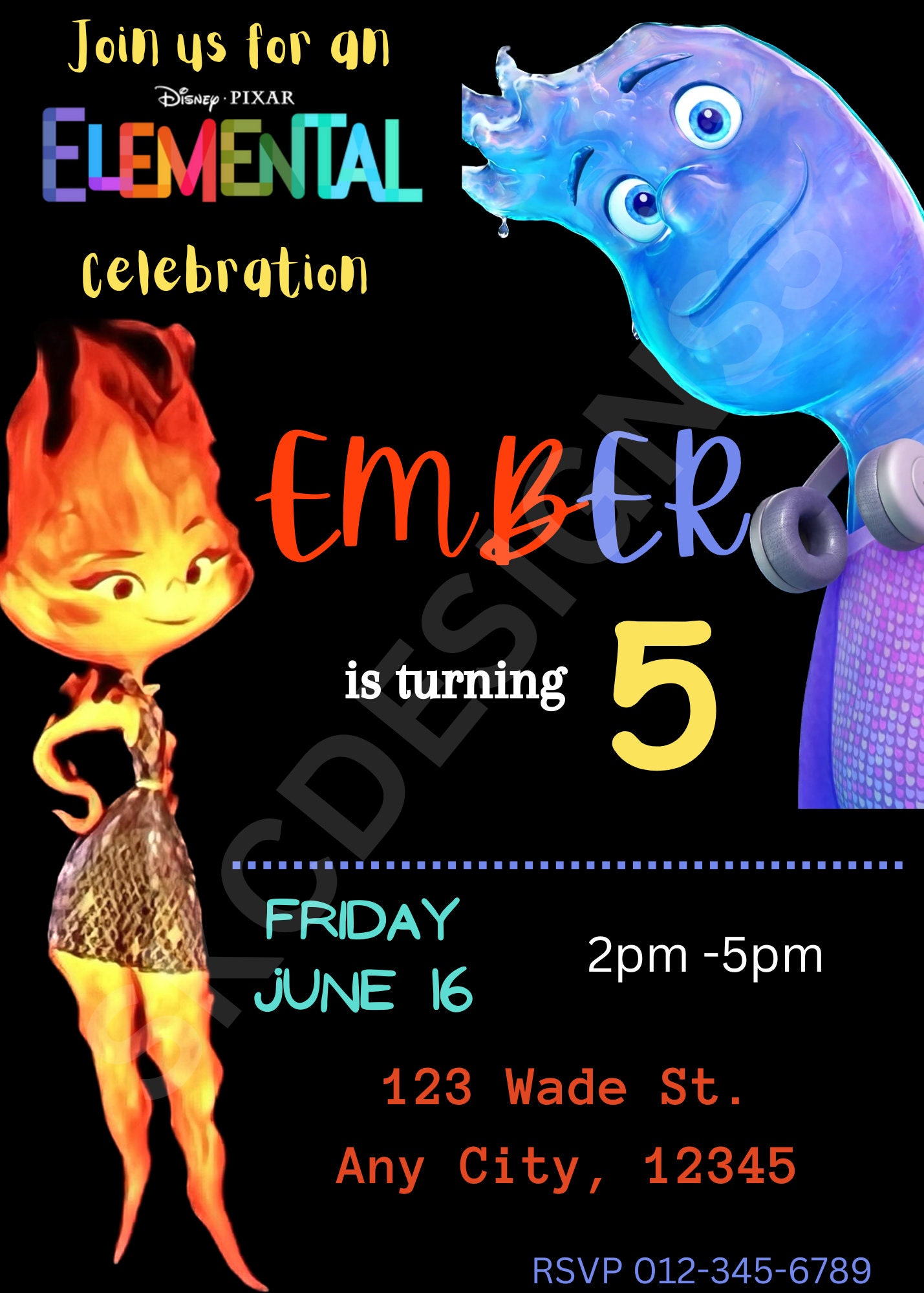 Elemental Editable Invitation Elemental Birthday Elemental Party ...