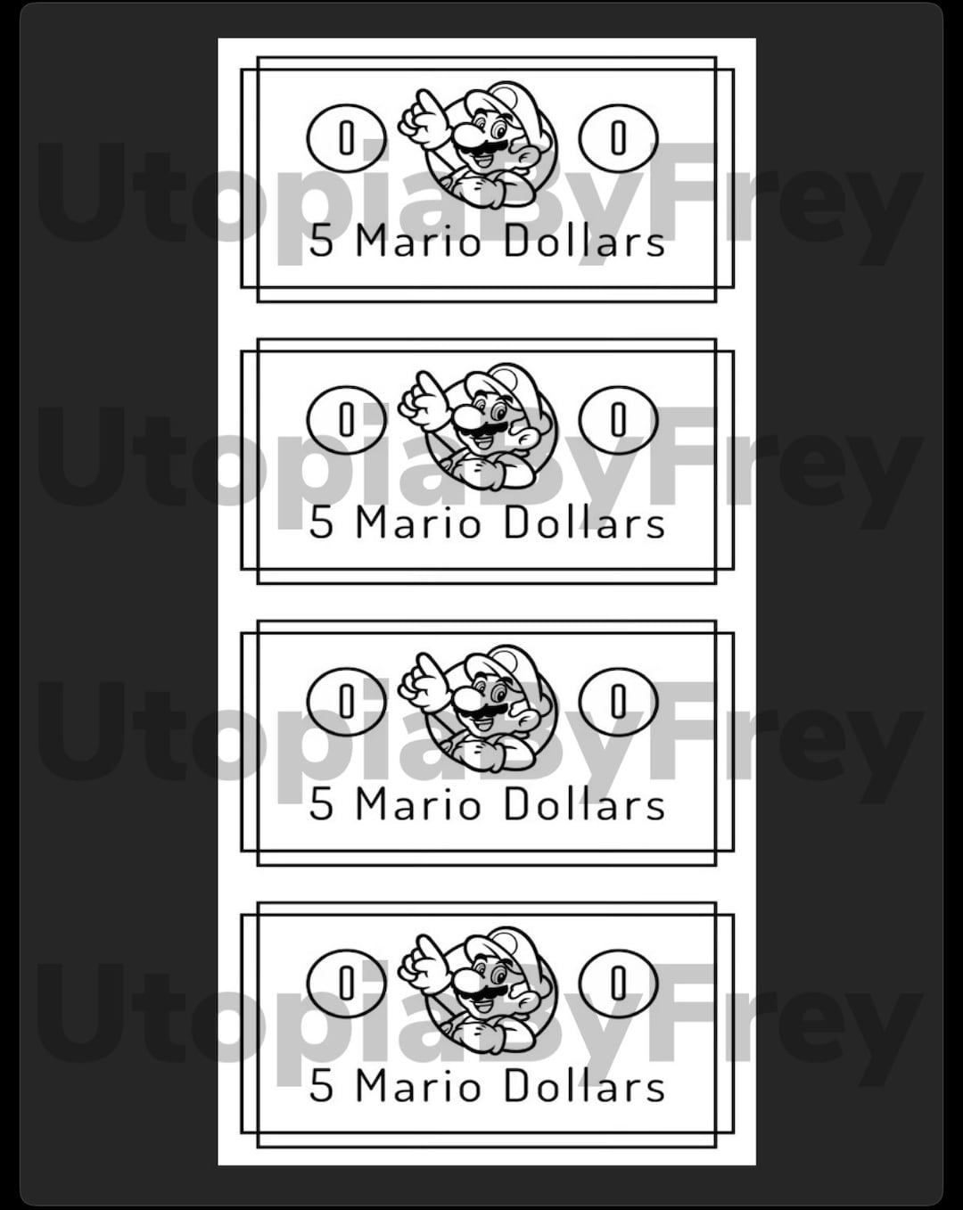 Mario Nintendo File Printable for Games Parties Toys Play Currency - Etsy