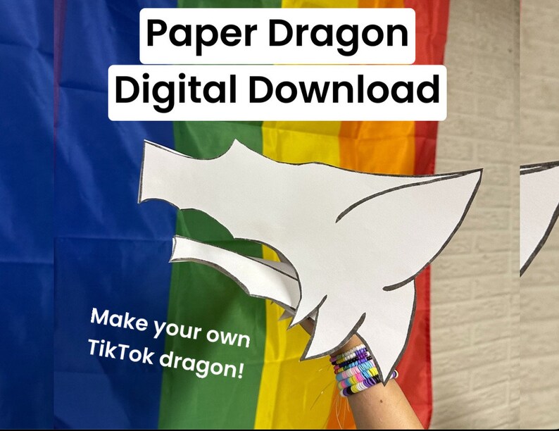 Wolfy Tiktok Downloadable Paper Dragon Base Template File - Etsy