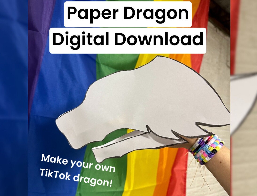 Chunky Tiktok Downloadable Paper Dragon Base Template File - Etsy