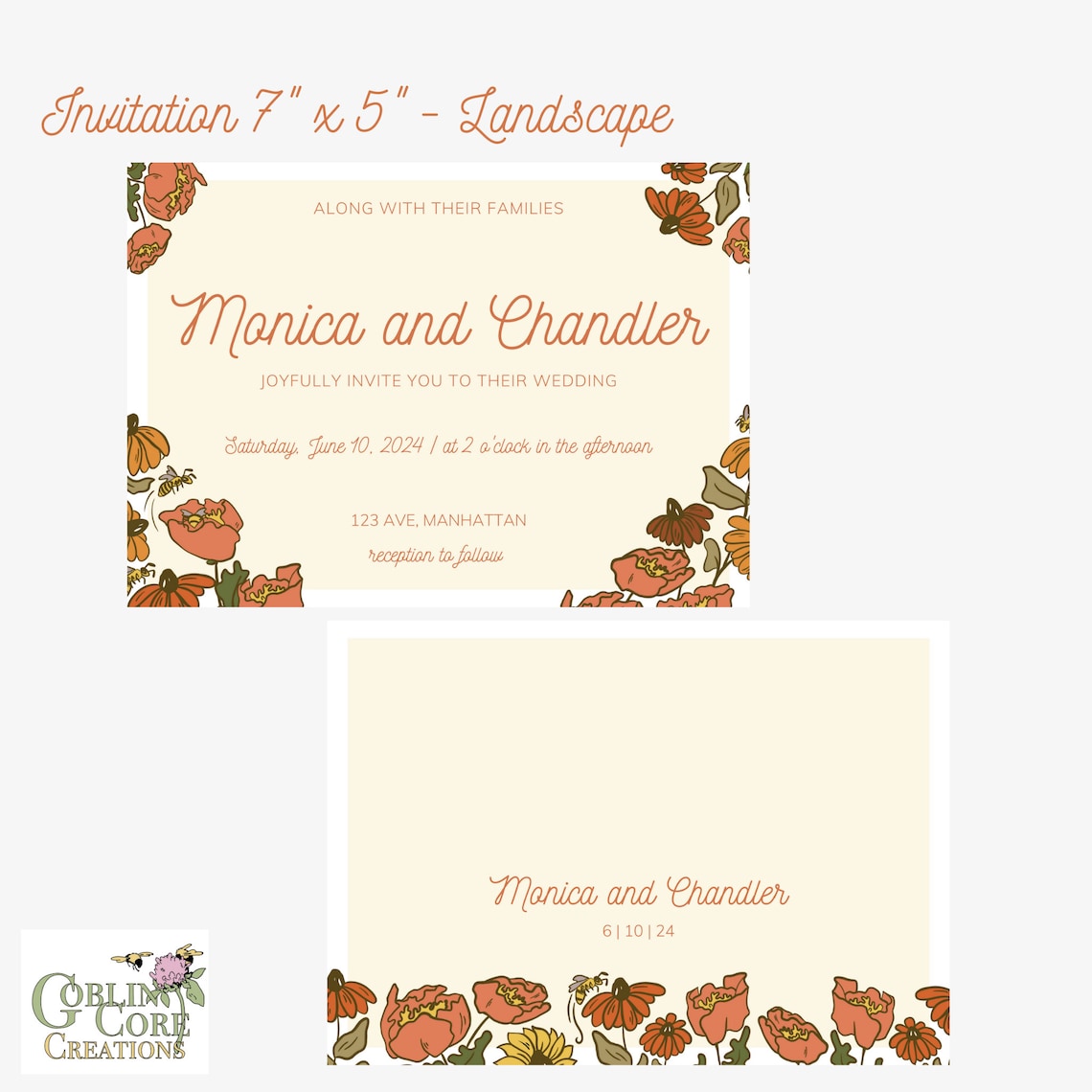 Wedding Invitation Canva Template Bundle | Wildflowers and Bees Floral ...