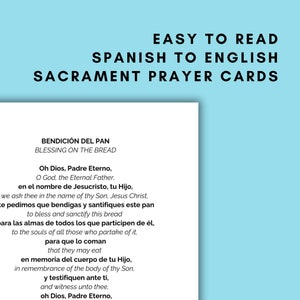 English Spanish Translation Cards of LDS Sacrament Prayers | Spanish ...
