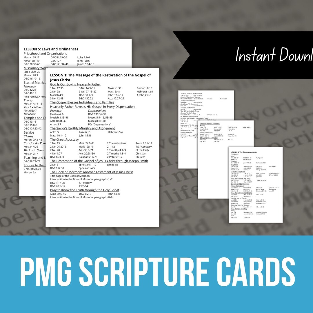 PMG Missionary Scripture Study Cards | Mission Field Scripture Cards ...