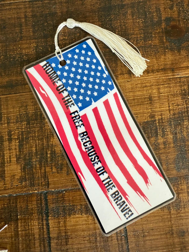 Patriotic Bookmarks With Tassel, Laminated Glossy Finish, American Flag ...