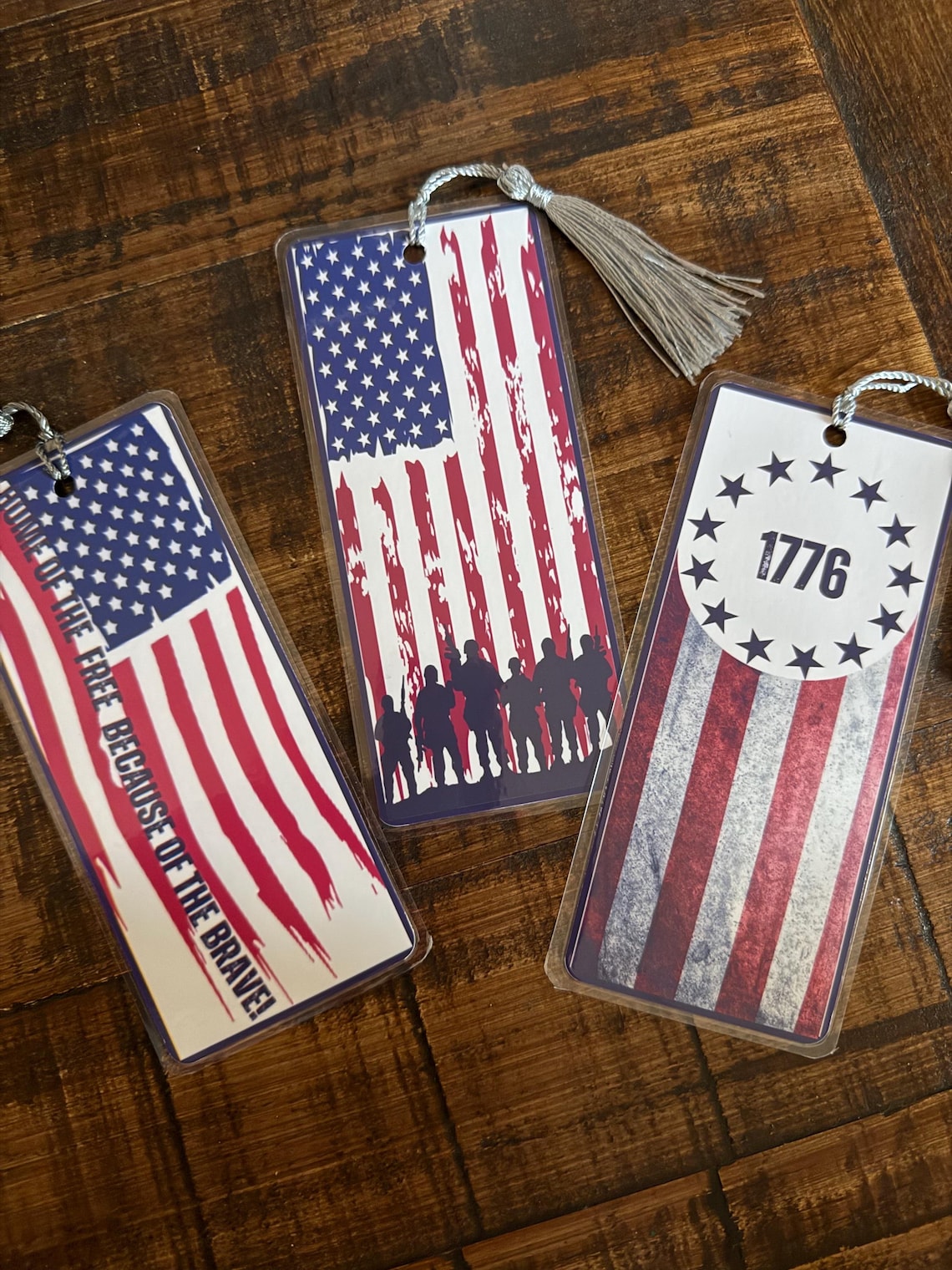 Patriotic Bookmarks With Tassel, Laminated Glossy Finish, American Flag ...