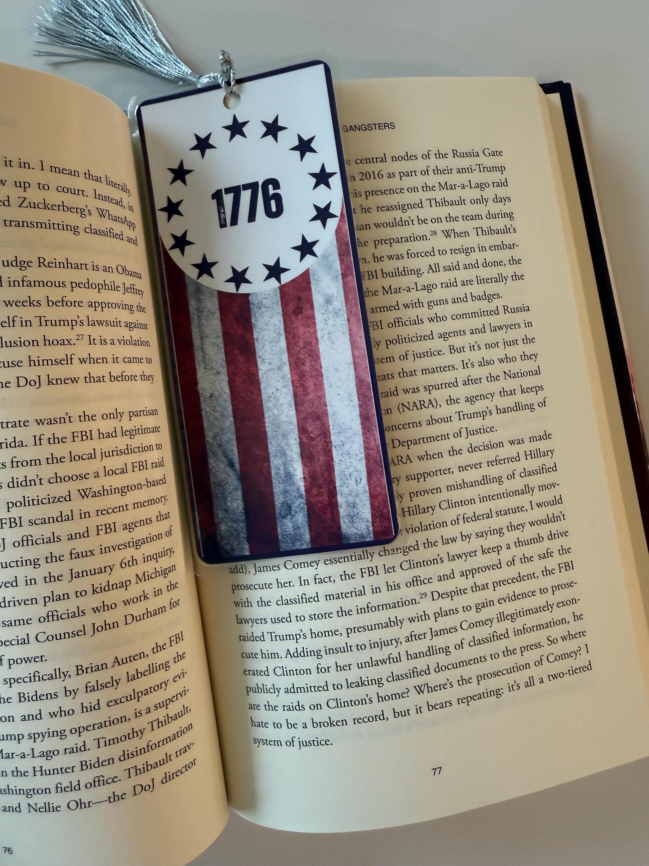 Patriotic Bookmarks With Tassel, Laminated Glossy Finish, American Flag ...