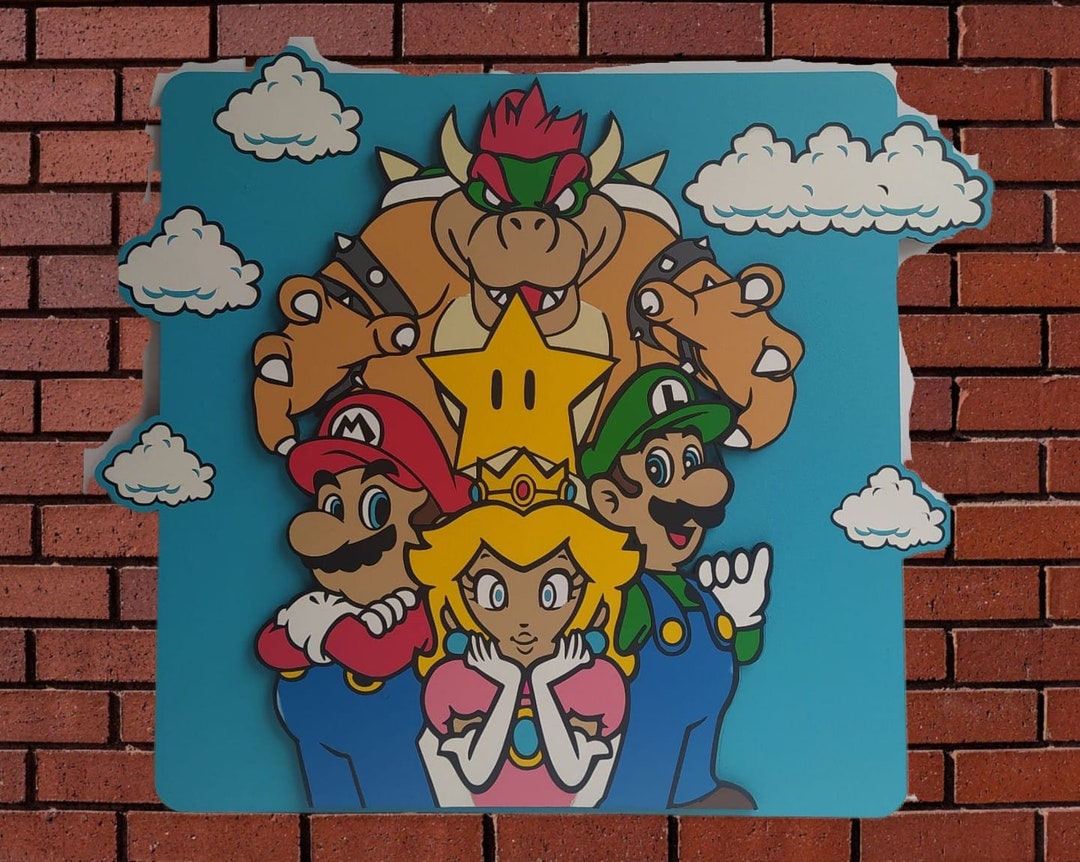 Super Mario Bros Painting, Wooden Painting, Mario Bros Decoration ...