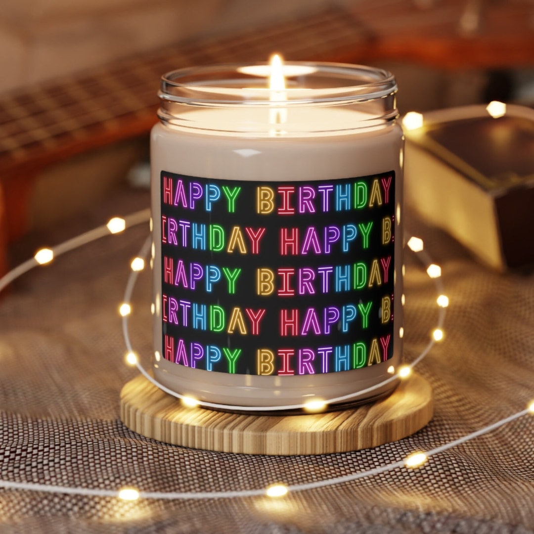 Happy Birthday Scented Soy Candle Birthday Gift Happy Birthday Gift ...