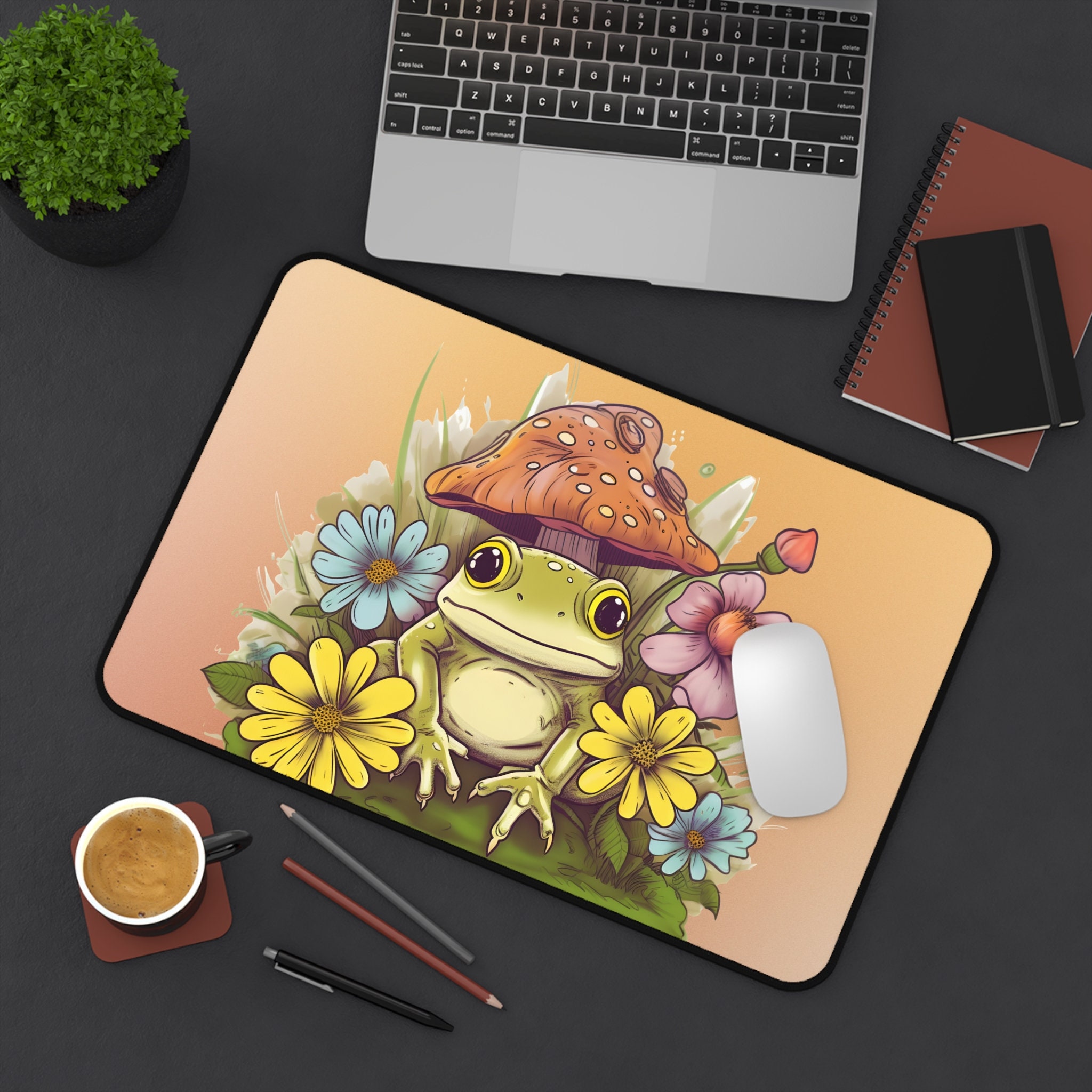 Mushroom Frog Desk Mat Work Desk Mat Office Desk Mat Gifts for ...