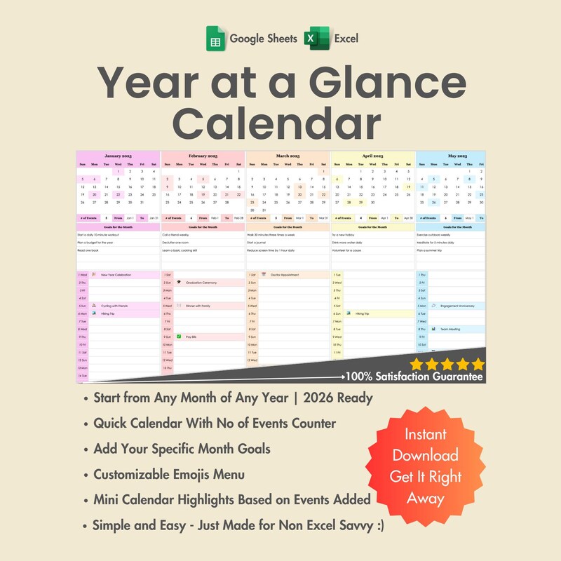 Year at a Glance - Etsy