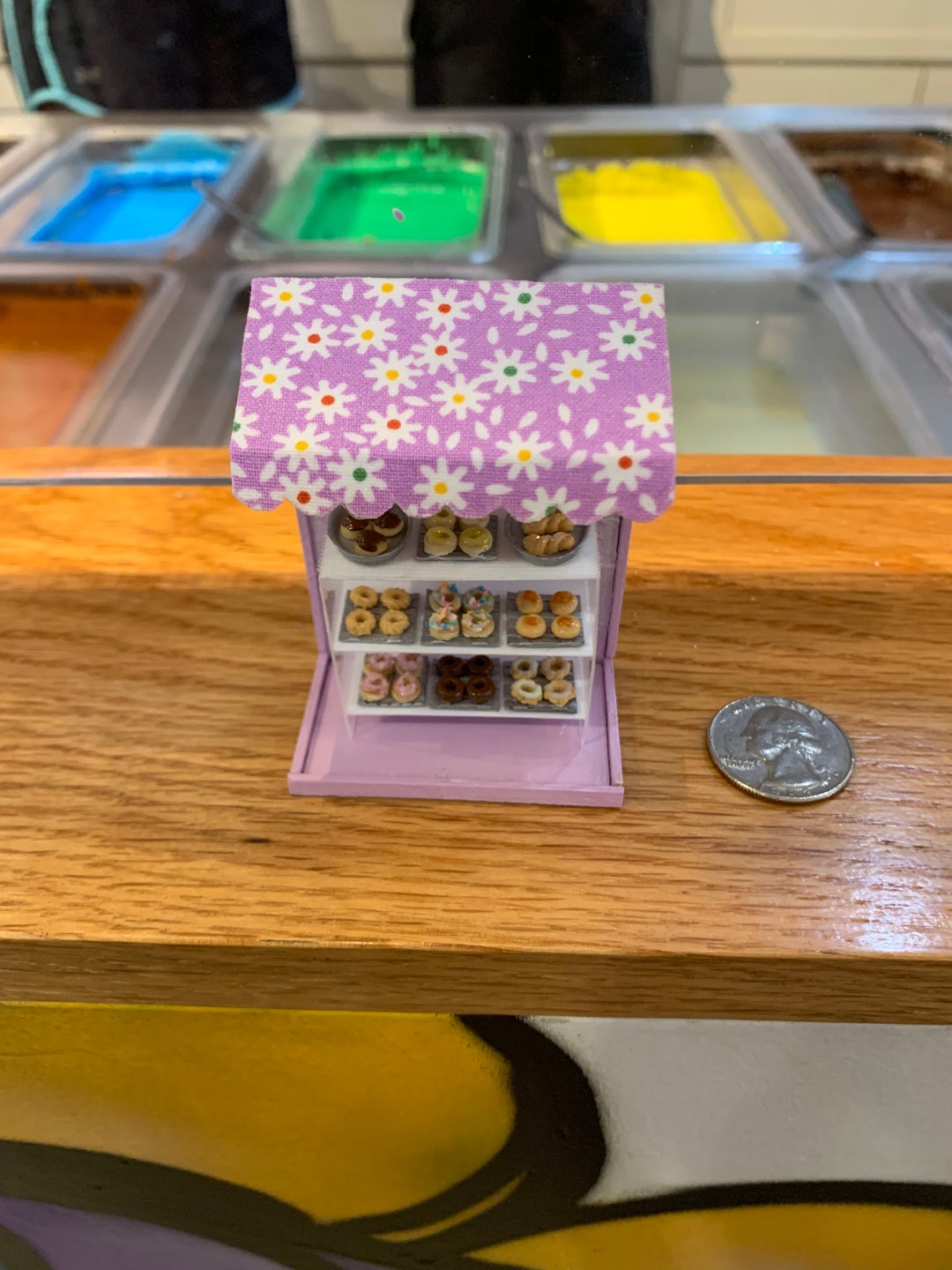 Miniature Tiny Donut Shop Diorama Boston Cream Twist Sprinkles Lemon Strawberry Chocolate ...