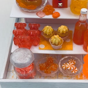 Miniature Orange Candy Shop Diorama Gumball Machine Gummi Bear ...