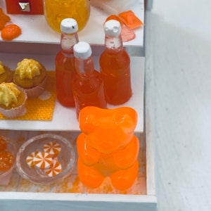 Miniature Orange Candy Shop Diorama Gumball Machine Gummi Bear ...