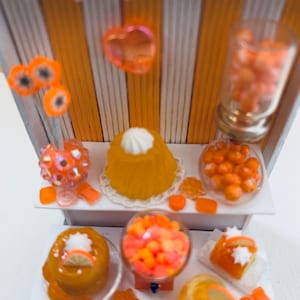 Miniature Orange Candy Shop Diorama Gumball Machine Gummi Bear ...