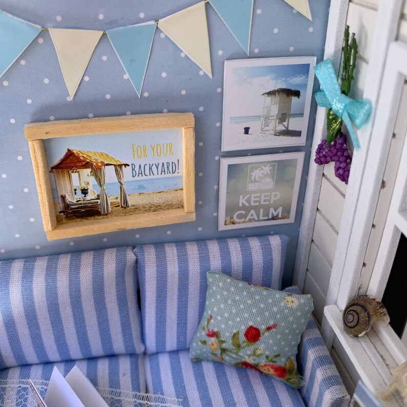 Cottage by the Sea Dollhouse Room Beach House Cabana Ocean Hawaii Light ...