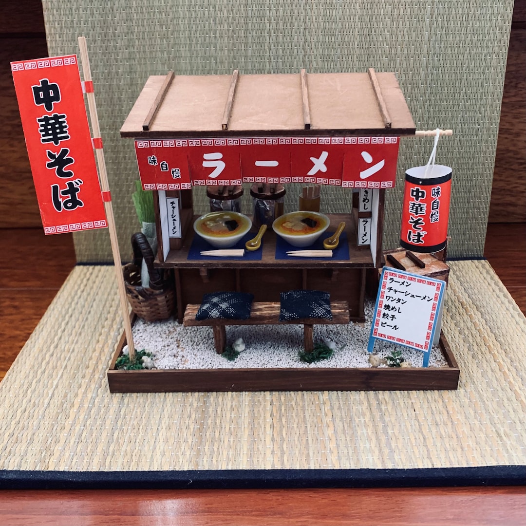 Ramen Stand Miniature Diorama Yatai Ramen Yaki Soba Spoon Chopsticks ...