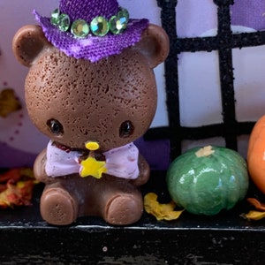 Miniature Halloween Shadowbox Bear Witch Project Pumpkins Decoration ...