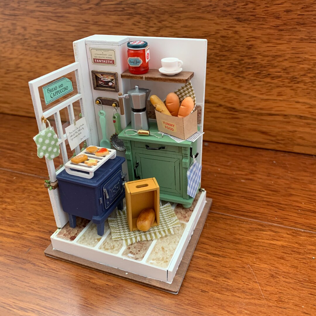 Miniature Baker's Kitchen Cookies Bread Coffee Jam Oven Crate French ...