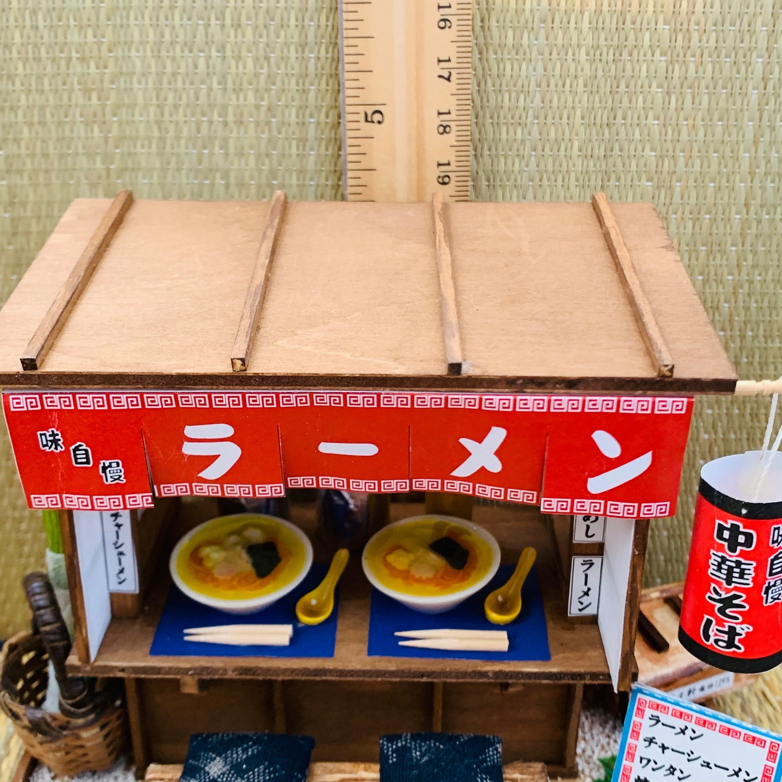 Ramen Stand Miniature Diorama Yatai Ramen Yaki Soba Spoon Chopsticks ...