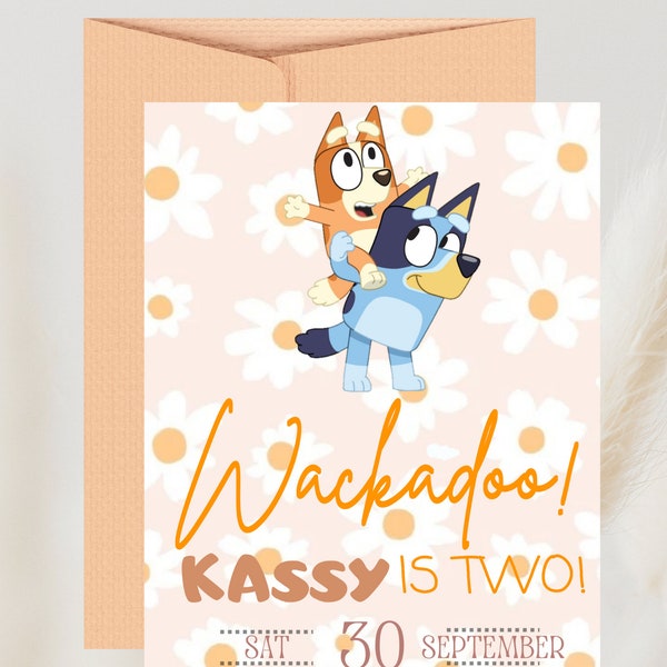 Bluey Daisy Birthday Invitation - Etsy