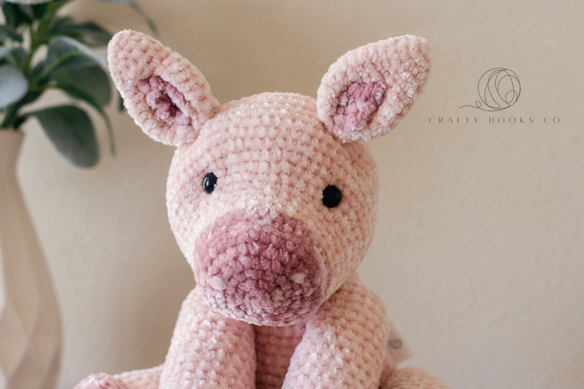 Stuffed Piggy, Crocheted Stuffed Pig, Crochet Stuffed Animal, Baby ...