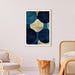 Mid-century Modern Geometric Wall Art – Navy Blue and Beige Circle ...