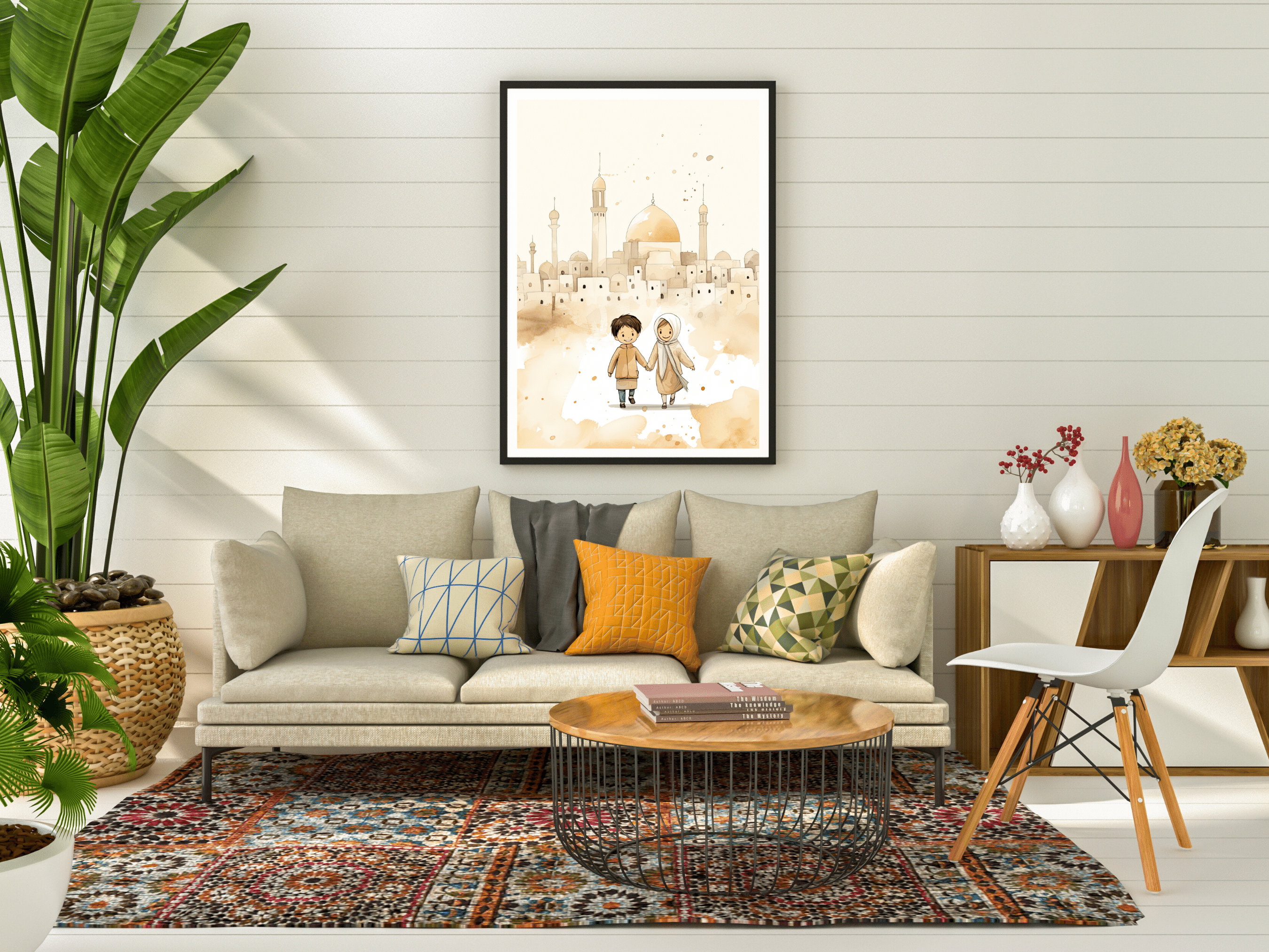 Journey of Muslim: Masjid Village Printable Art, Minimal Mosque ...