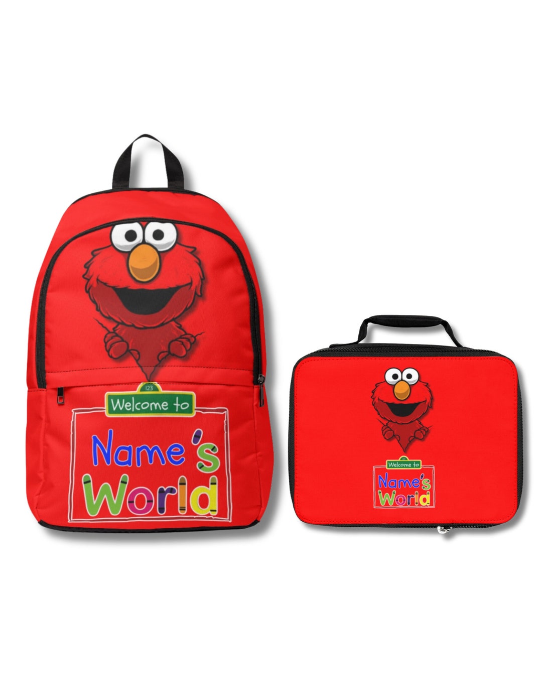 Custom Elmo Sesame Street Personalized Backpack and Lunchbox - Etsy