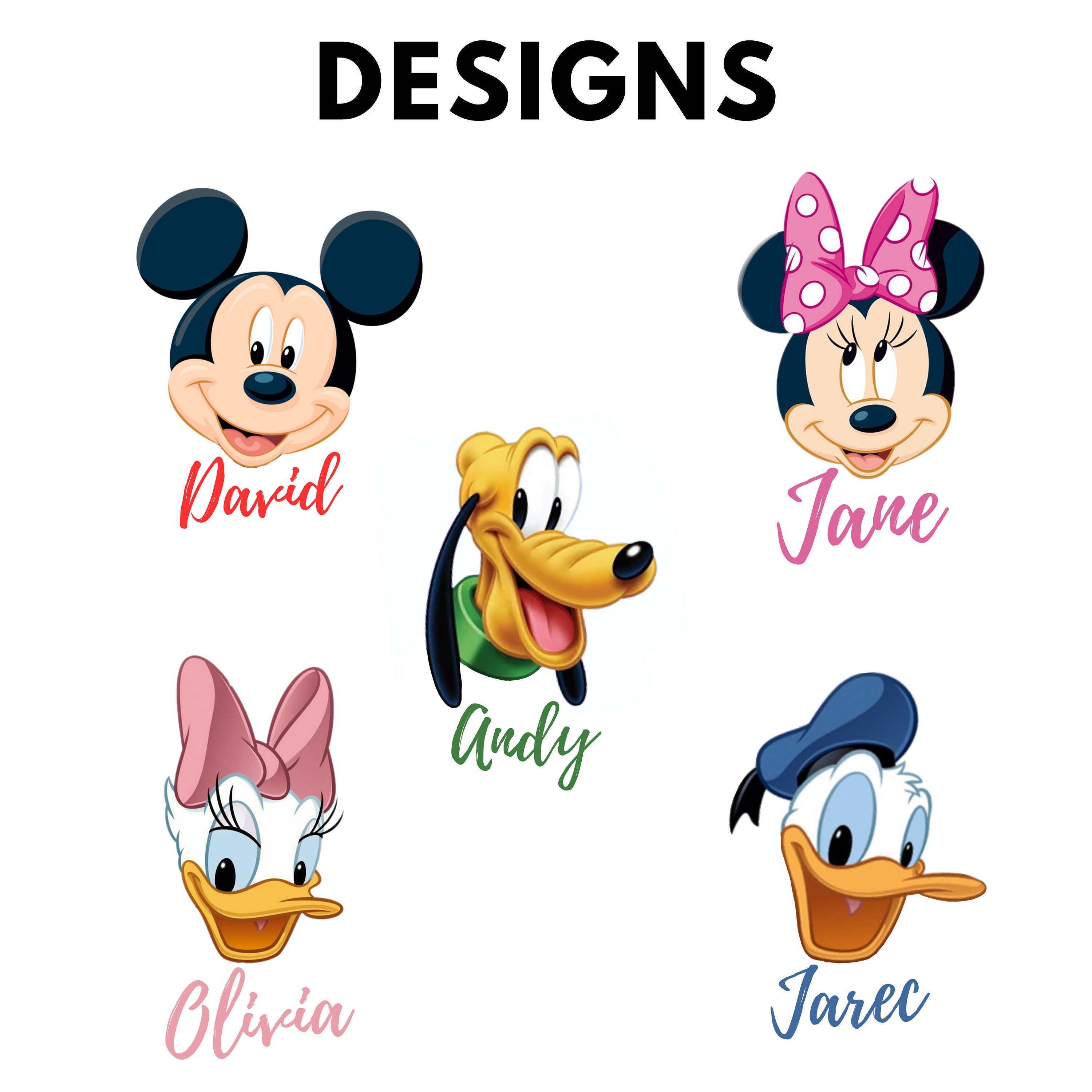 Disney Family Characters Disney T-shirts Family Vacation - Etsy