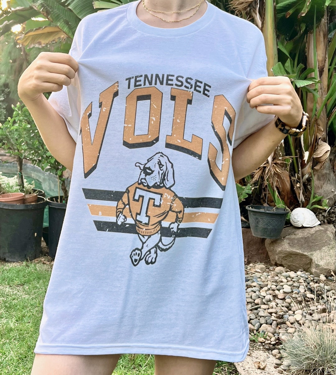 Retro Tennessee Shirt in White, College Shirt, Vols, Oversized, Unisex ...