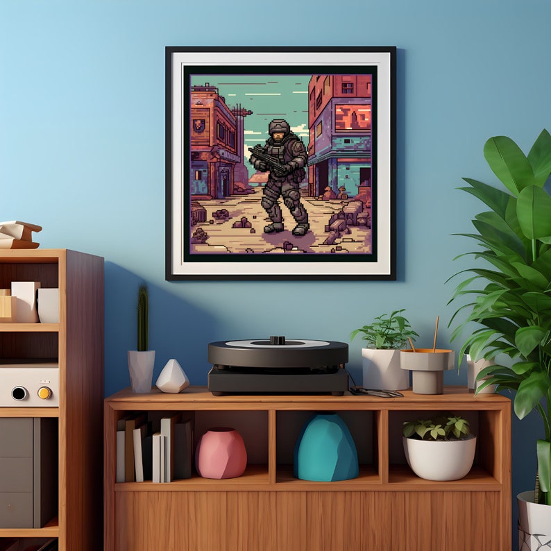 Call of Duty Pixel Art, Shooting Game Print High-quality Gaming Wall ...