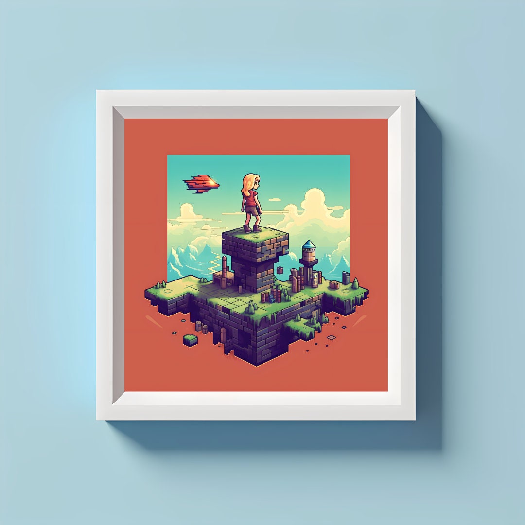 Gamer Girl Print, Pixel Art - High-quality Gaming Wall Art Posters by ...