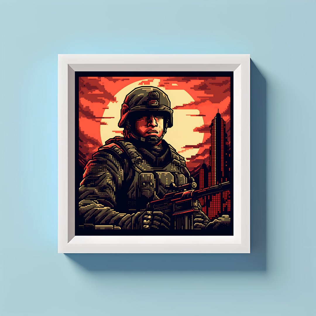 Call of Duty Pixel Art, Shooting Game - High-quality Gaming Wall Art ...