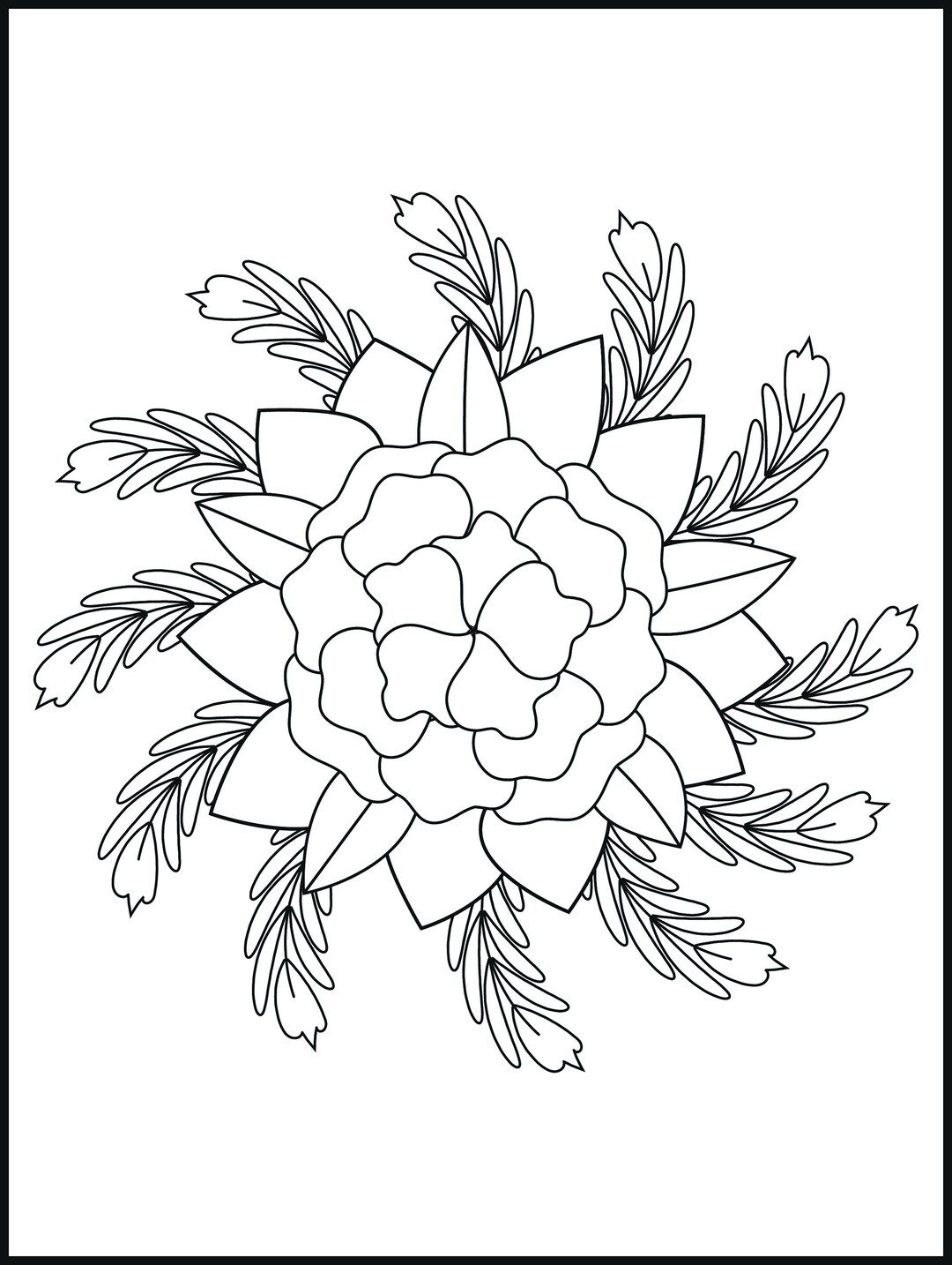 125 Pages of Blossom Bliss: Printable Flower Coloring Book - Etsy
