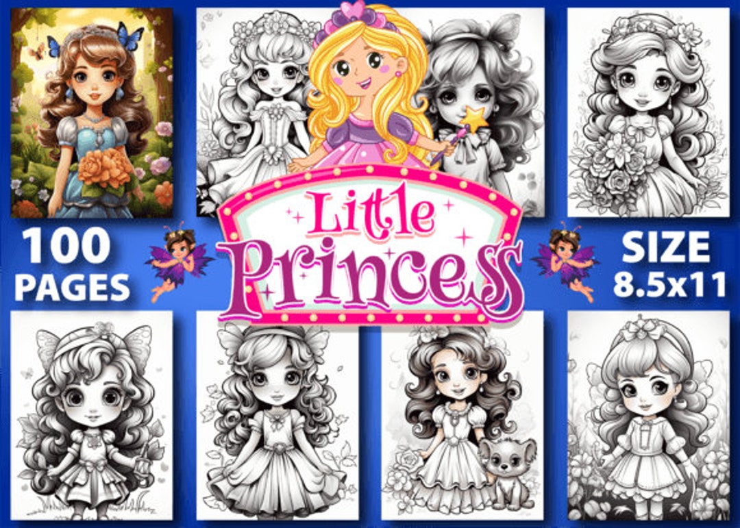 Little Princess Coloring Pages for Kids - Etsy UK
