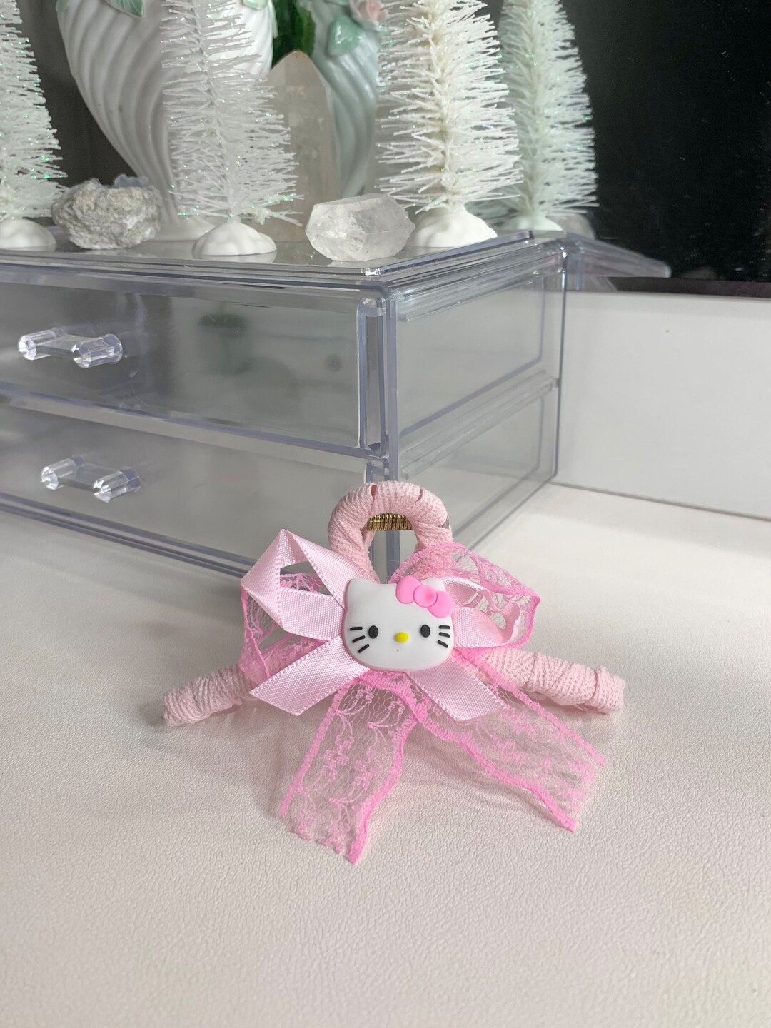Coquette Hello Kitty Hairclips / Pink , Cute , Ribbon , Gifts - Etsy
