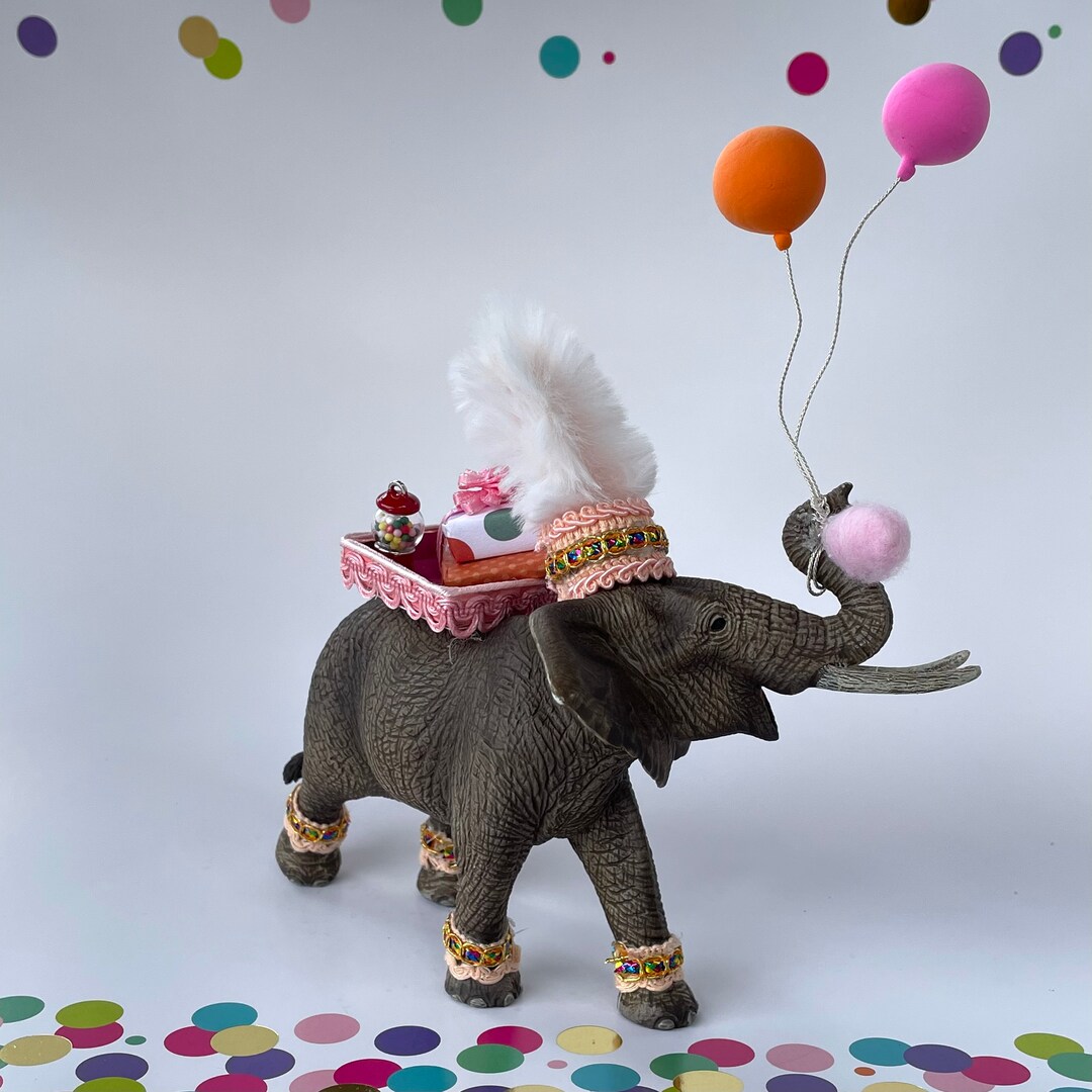 Elephant Cake Topper/ Birthday Elephant/ Elephant Party Animal/ Party ...