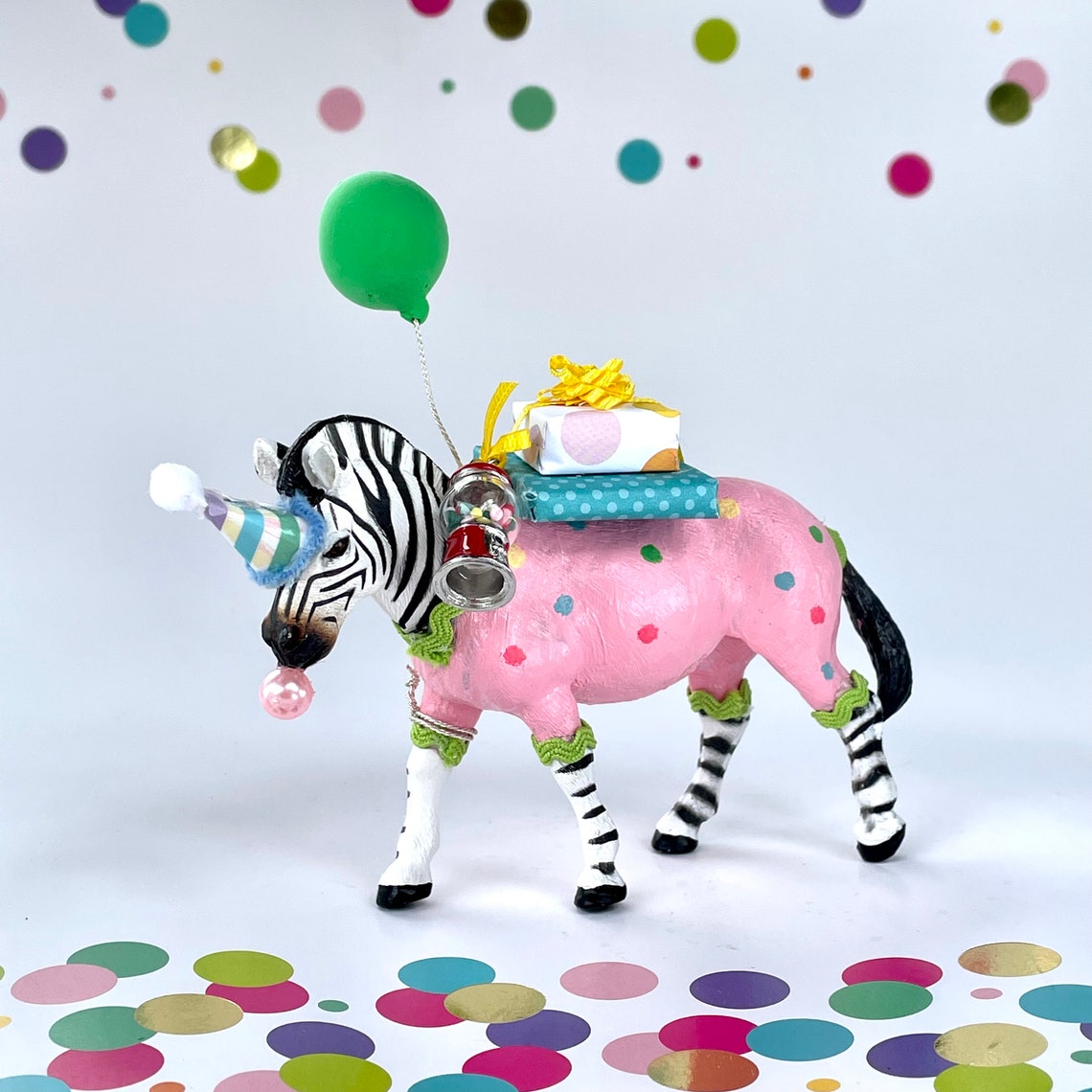 Zebra Cake Topper/ Birthday Zebra/ Zebra Party Animal/ Party Animal ...