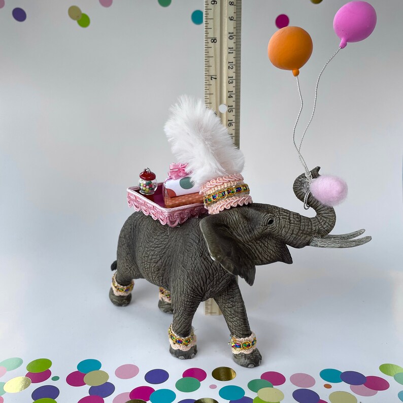 Elephant Cake Topper/ Birthday Elephant/ Elephant Party Animal/ Party ...