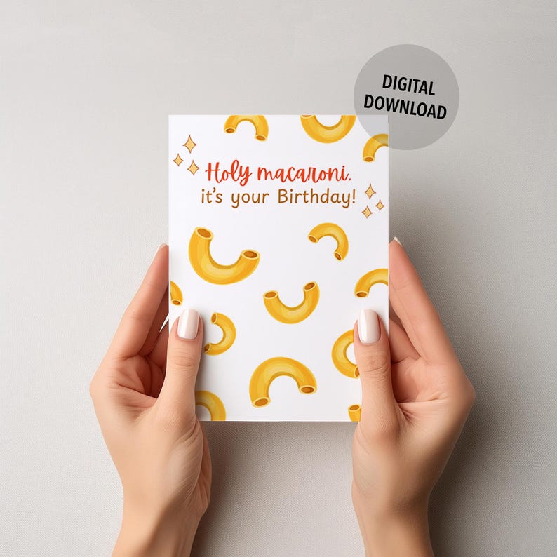 Printable Birthday Card Funny Holy Macaroni Him Husband Wife Girlfriend ...