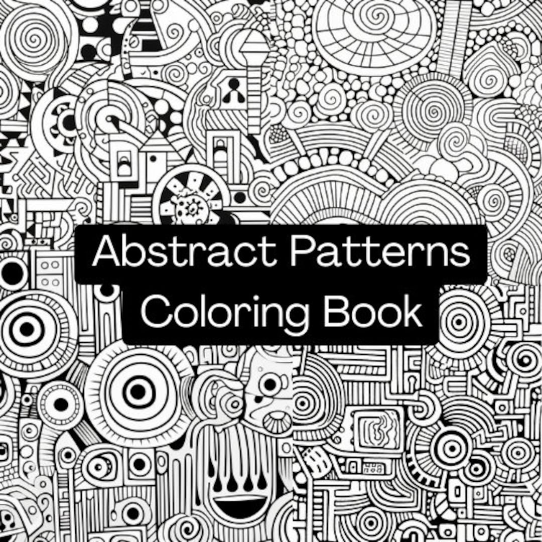 20-page Abstract Patterned Digital Download Adult Coloring Book for ...