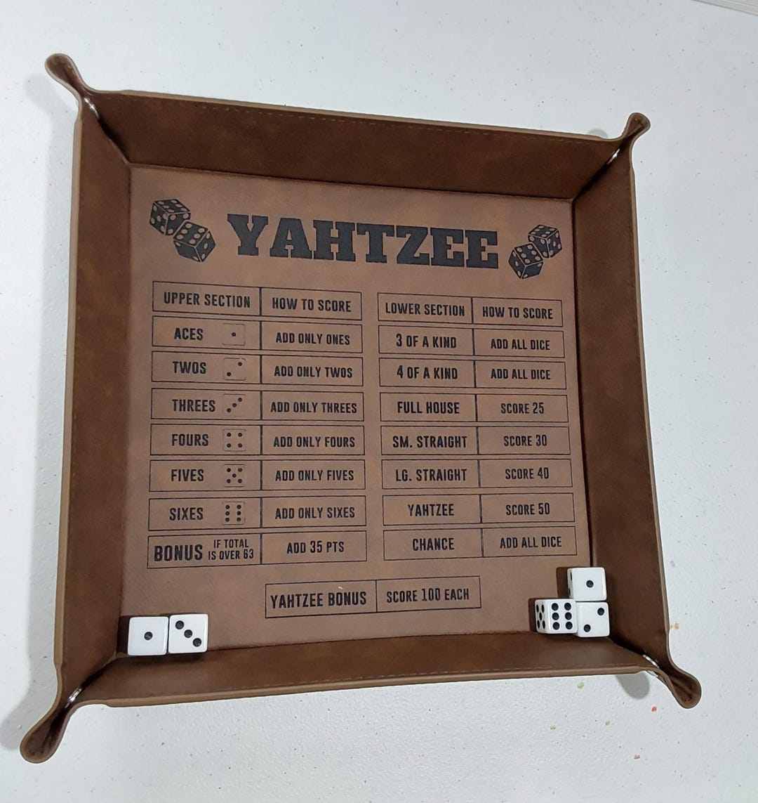 Yahtzee Game Board - With Dice - Great Christmas Gift - Etsy