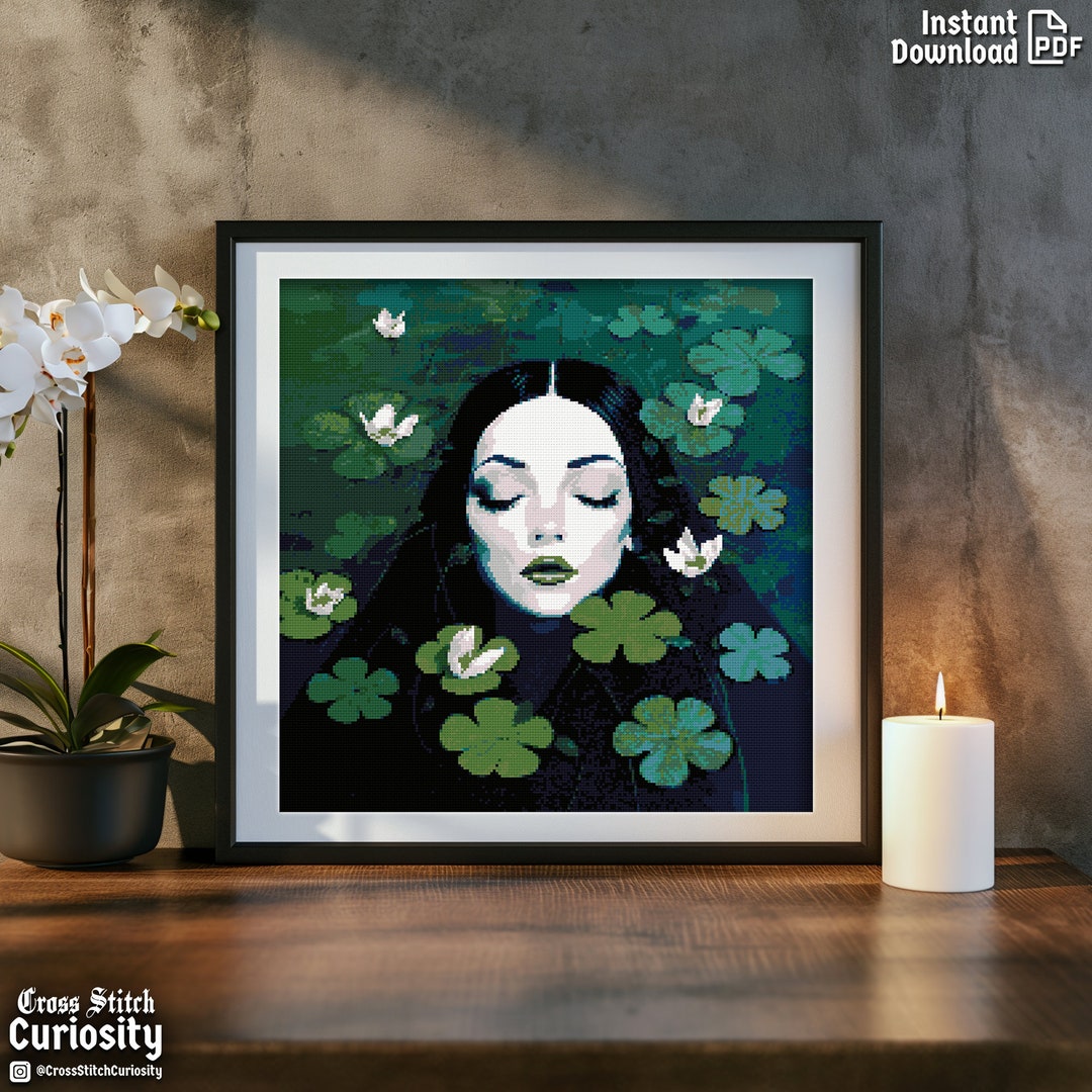 Gothic Cross Stitch PDF Pattern "mourning Waters" - Witchy Modern Cross ...