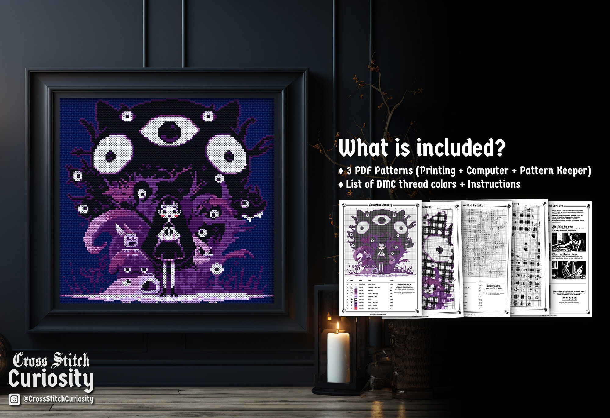 Gothic Cross Stitch Pattern Pdf meet My Imaginary Friends Anime Cross ...